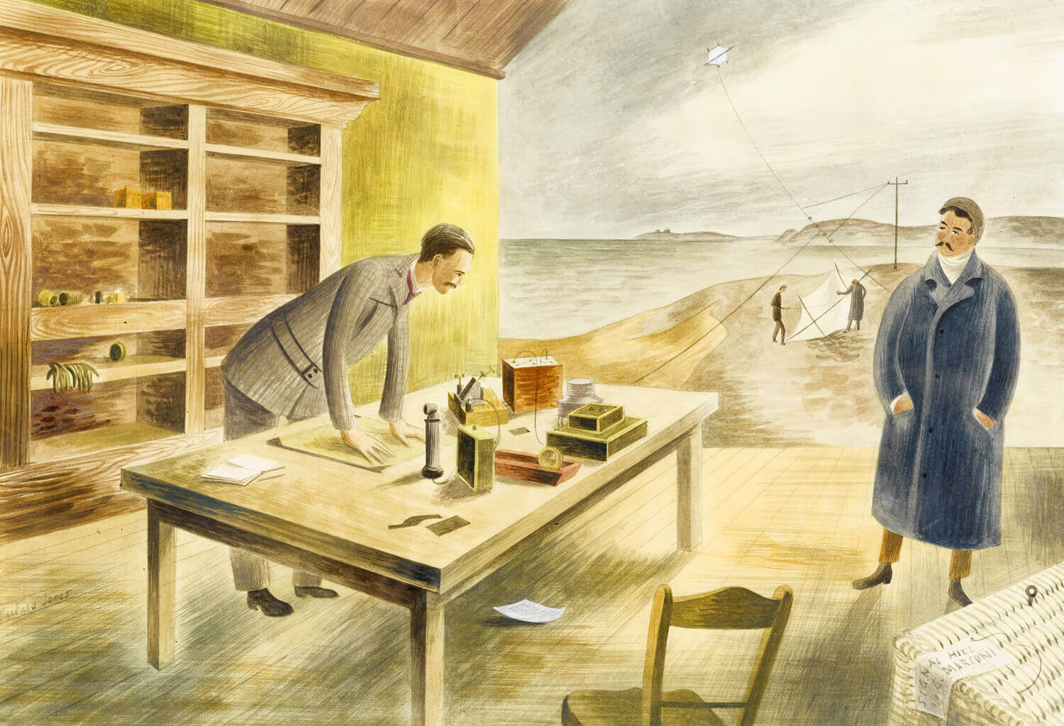 Marconi Transmitting the First Radio Signals from Cornwall to ...